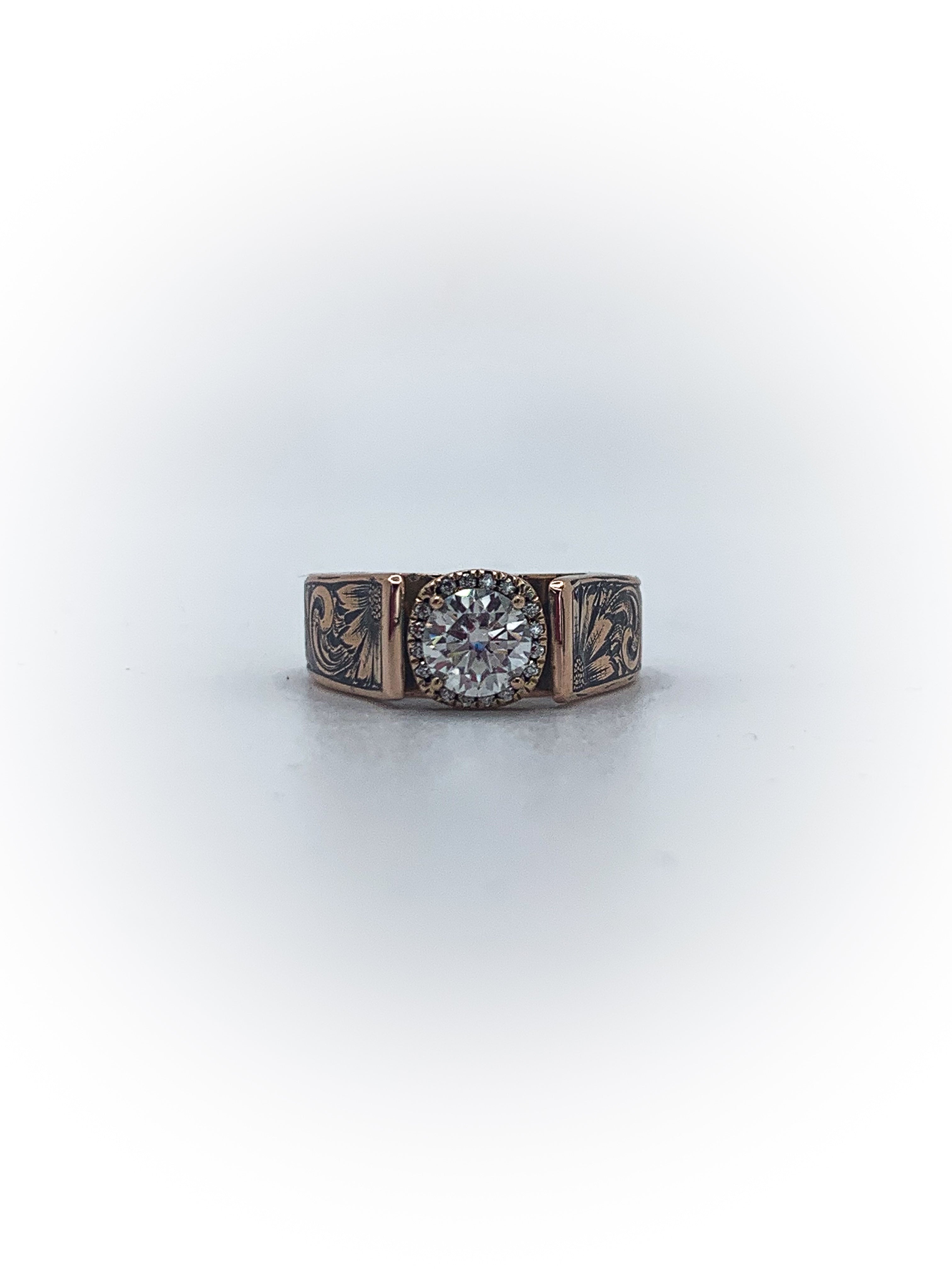 Cathedral Engraved Engagement Ring (Custom Order Spot) – Justin Diver ...